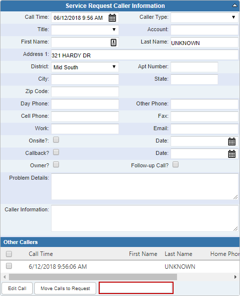 Move Calls to a Different Service Request